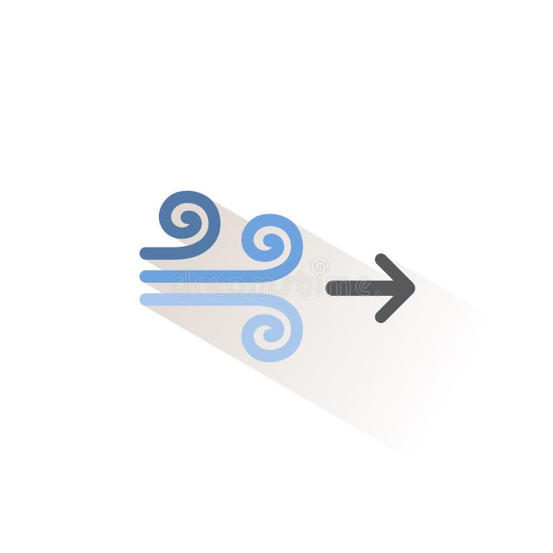 Wind. Weather Icon in a Circle. Isolated Vector Illustration Stock ...