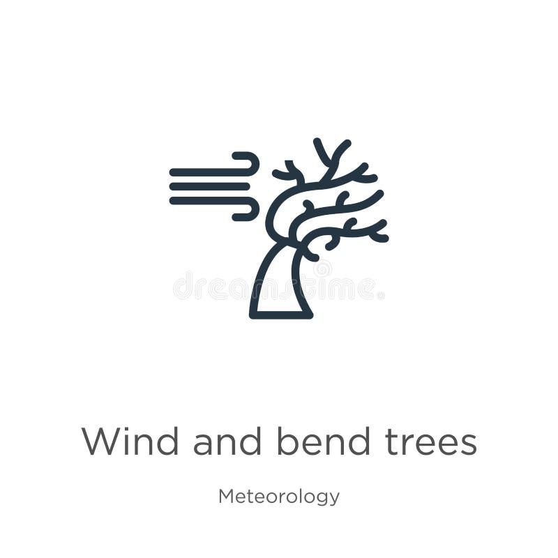 Wind and Bend Trees Vector Icon Isolated on Transparent Background ...