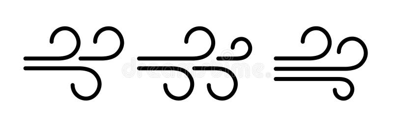 Wind Blow Line Icon Fresh Vector Cloud Air Isolated Speed Symbol. Wind ...