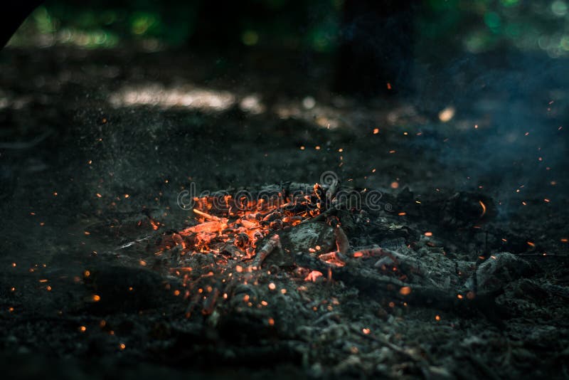 Wind is blowing on coals stock photo. Image of breeze - 103596630