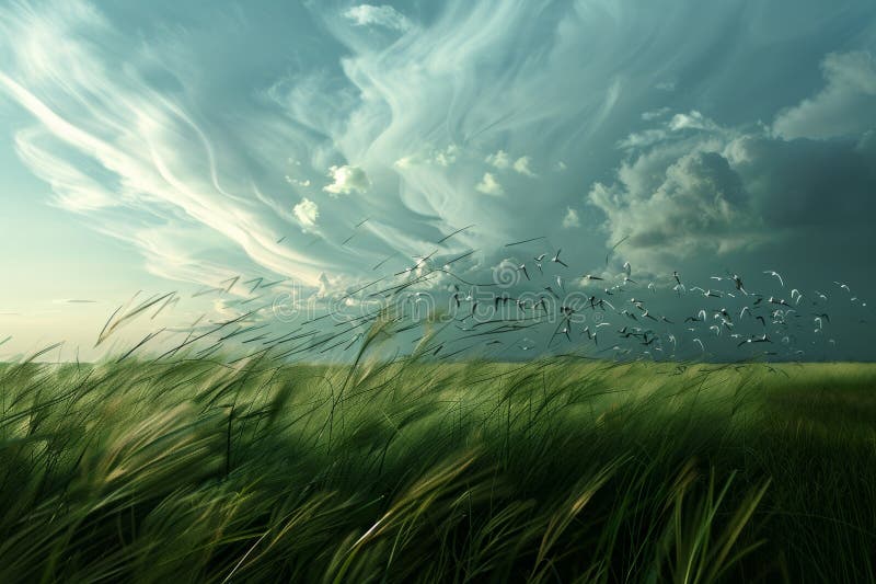 Wind Blowing, Evoking Movement and Power. Forecast Concept Stock Image ...