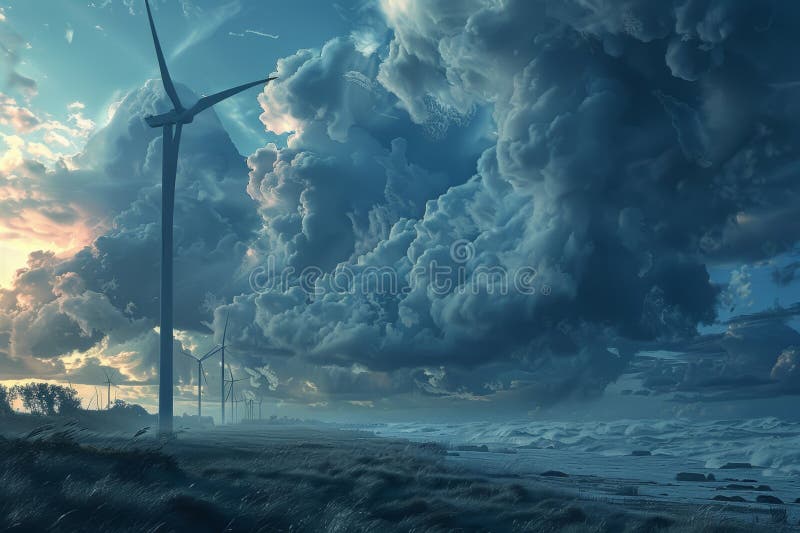 Wind Blowing, Evoking Movement and Power. Forecast Concept Stock Image ...