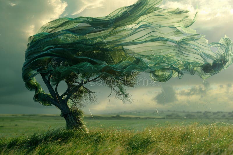 Wind Blowing, Evoking Movement and Power. Forecast Concept Stock Photo ...