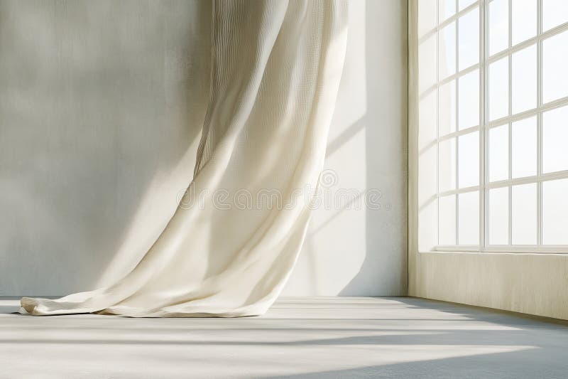 Wind Blowing Open Window Fluttering Light Fabric Stock Photos - Free ...