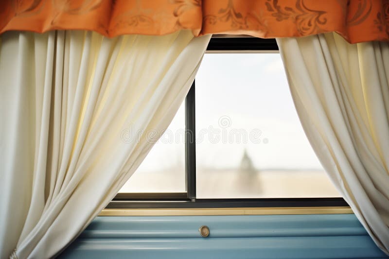 Wind-blown Curtains from an Open Carriage Window Stock Image - Image of ...