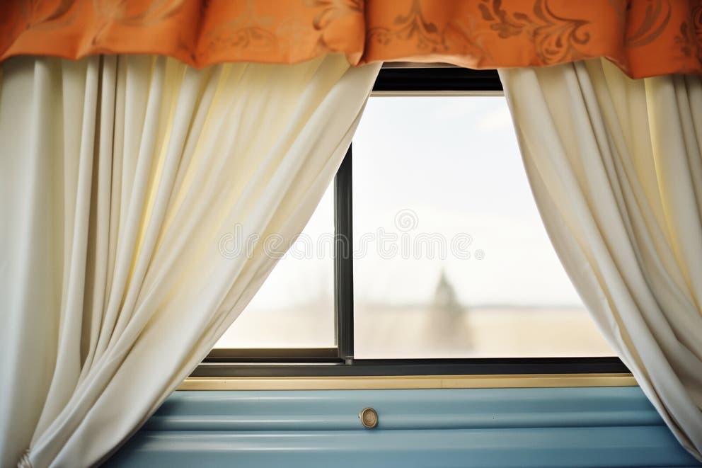 Wind-blown Curtains from an Open Carriage Window Stock Image - Image of ...