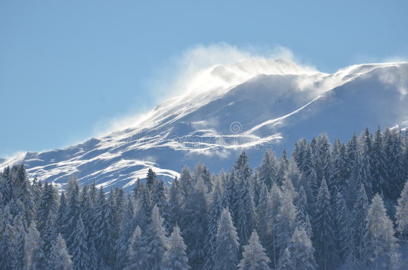 Wind blown mountain stock image. Image of cool, blizzard - 62682215