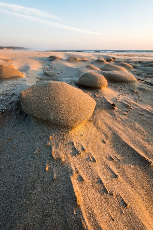 Wind Blown Sand Shapes on the Beach Stock Image - Image of high ...