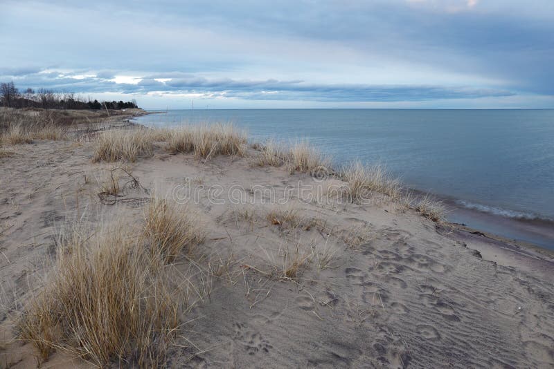 Windy Day Spring Day at the Beach Stock Image - Image of blue, north ...