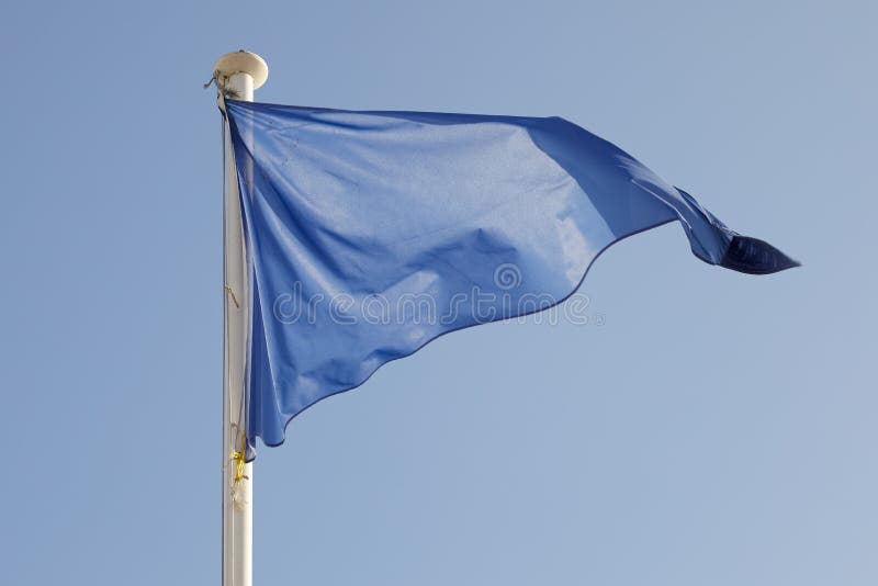 The Blue Triangular Flag is Placed on the Mast Stock Image - Image of ...