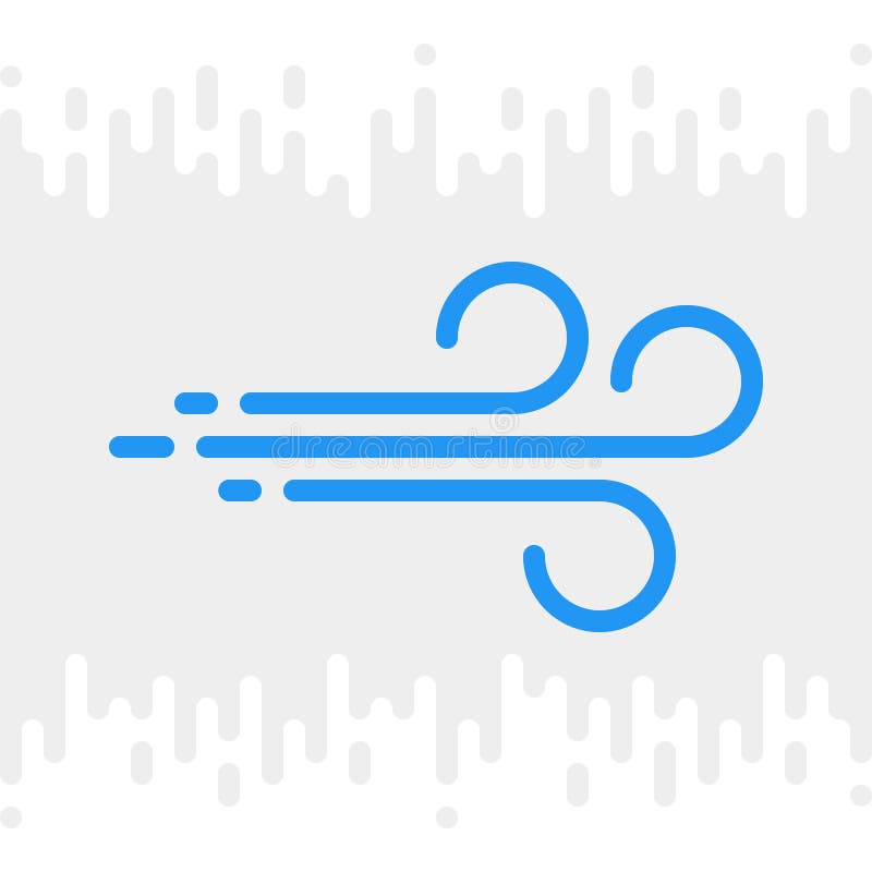 Wind or Breeze Icon for Weather Forecast Application or Widget. Simple ...