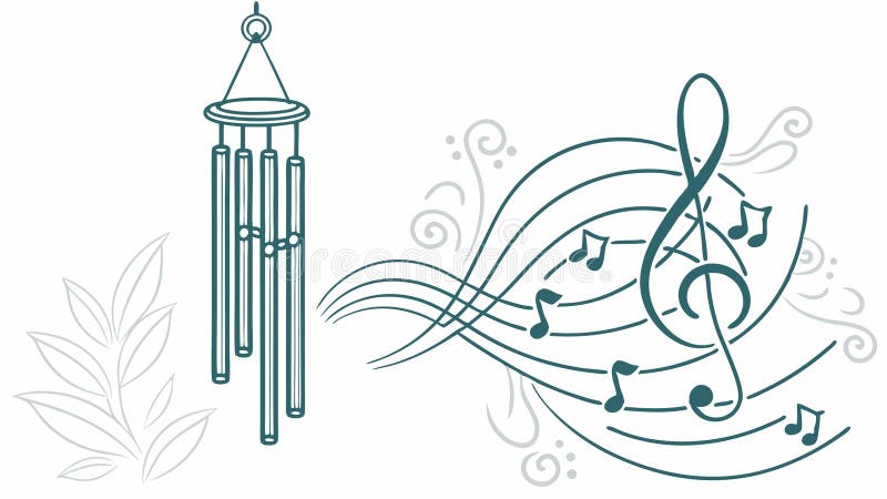 Wind Chime with Musical Notes Illustration, Vector Design Generative AI ...