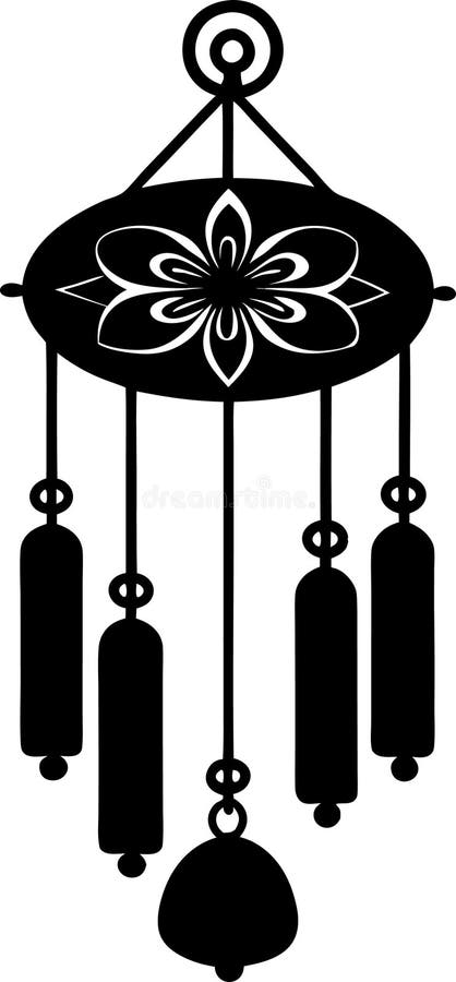 Wind Chime Silhouette Illustration Stock Illustration - Illustration of ...