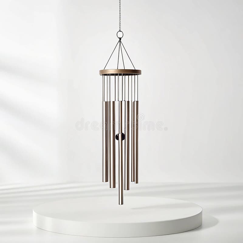 Wind Chime on White Surface Stock Illustration - Illustration of ...