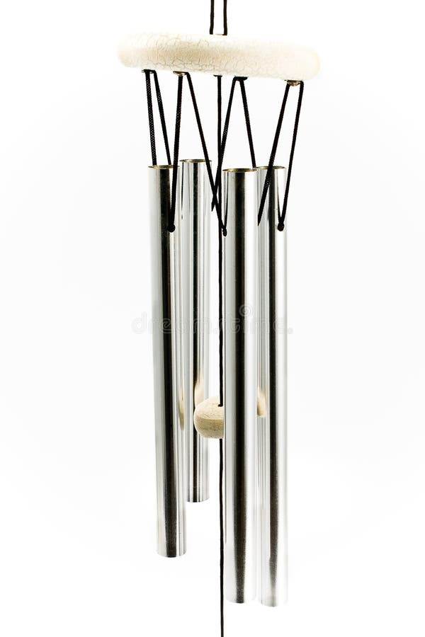 Wind Chimes on White Background Stock Photo - Image of breezy ...