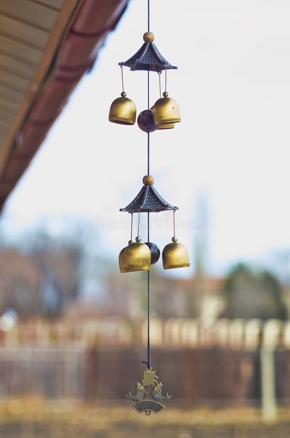 Wind Chimes in Chinese Style, Hanging from the Eaves of the House Stock ...