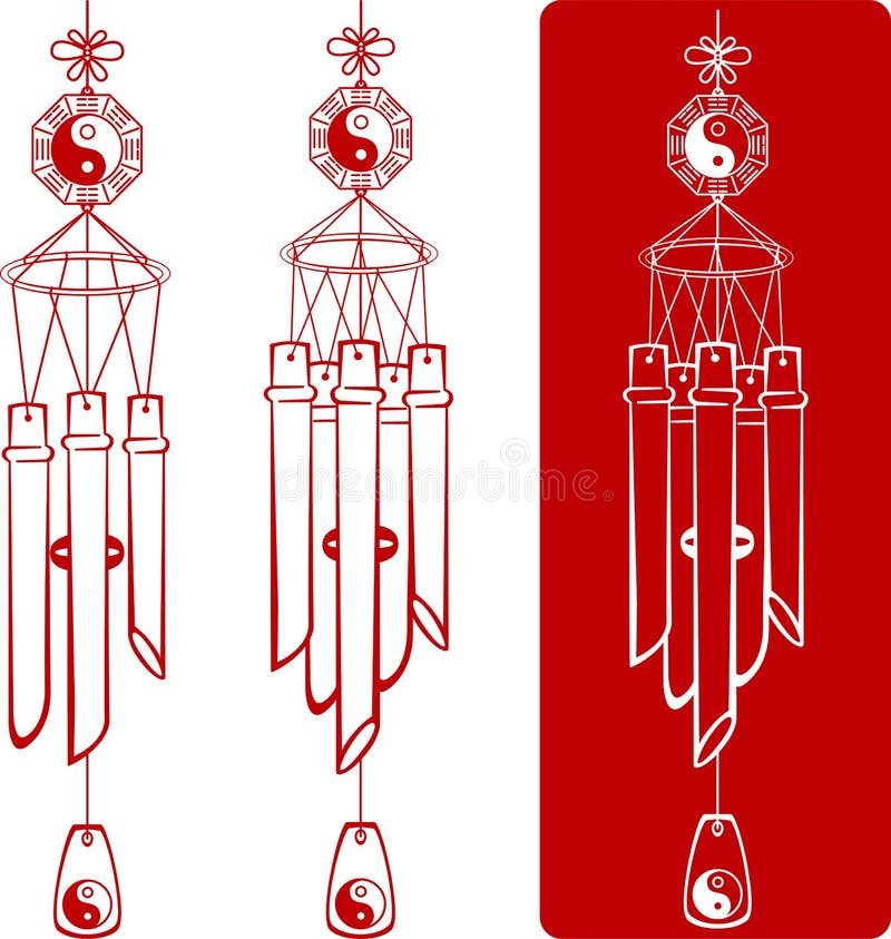 Wind Chimes. Design Element Stock Vector - Illustration of oriental ...