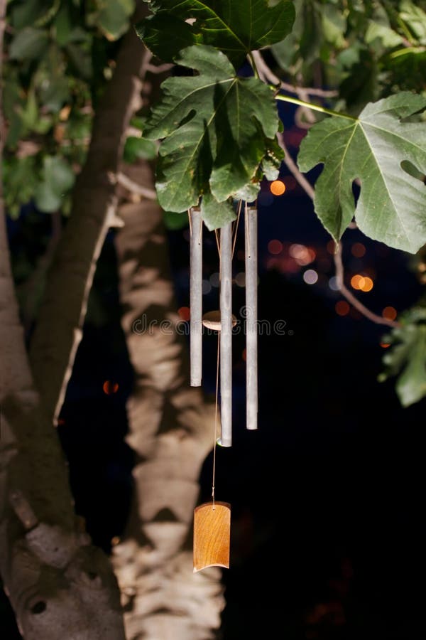 Wind chimes at night stock photo. Image of japanese, bell - 27898610