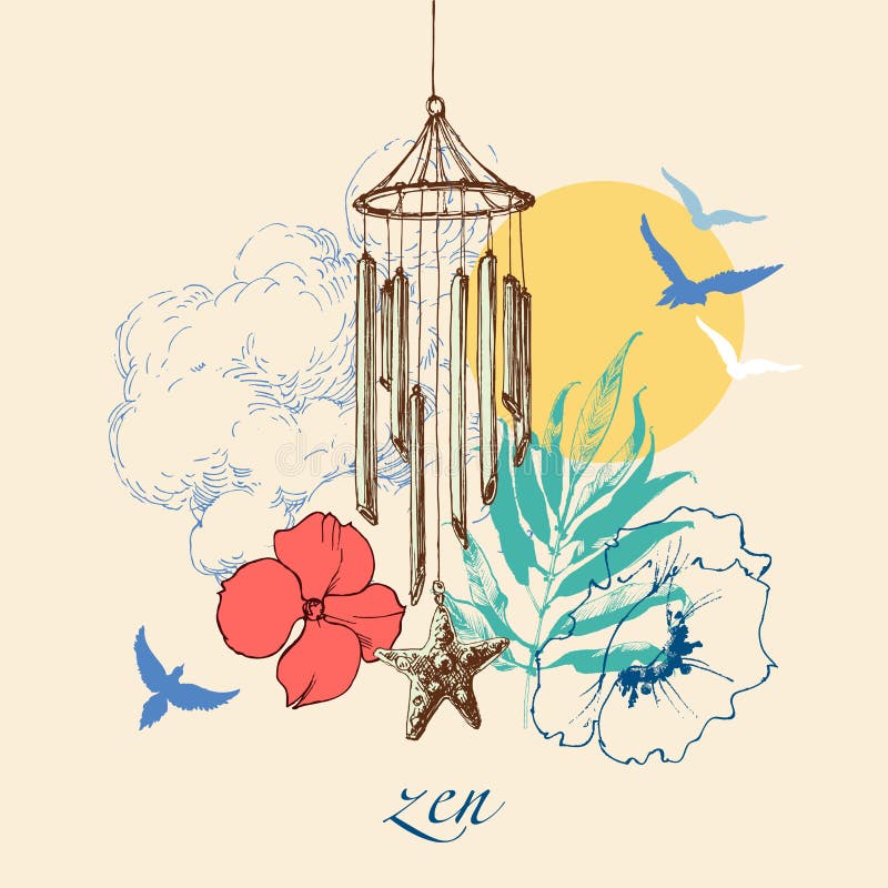 Wind Chimes Stock Illustrations – 199 Wind Chimes Stock Illustrations ...