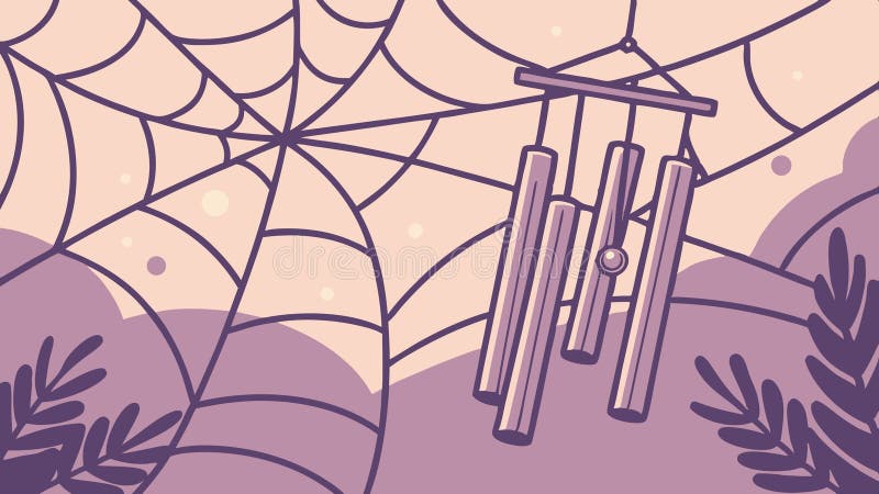 Wind Chimes Tangled in Spiderweb, Vector Design Generative AI Stock Vector - Illustration of ...