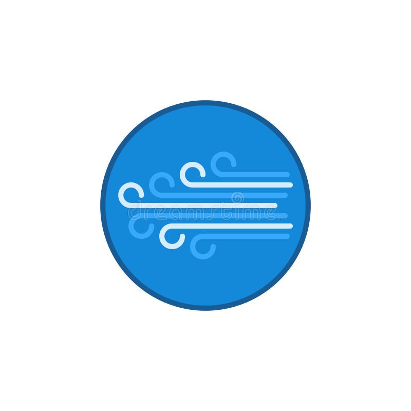 Wind in Circle Vector Concept Blue Simple Icon or Sign Stock Vector ...