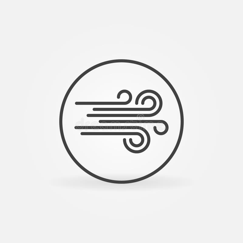 Wind in Circle Vector Concept Icon in Outline Style Stock Vector ...