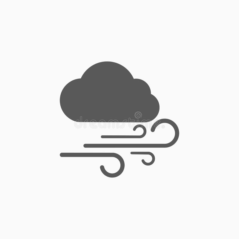 Wind and Cloud Icon, Weather, Sky, Cloud, Wind Stock Vector ...