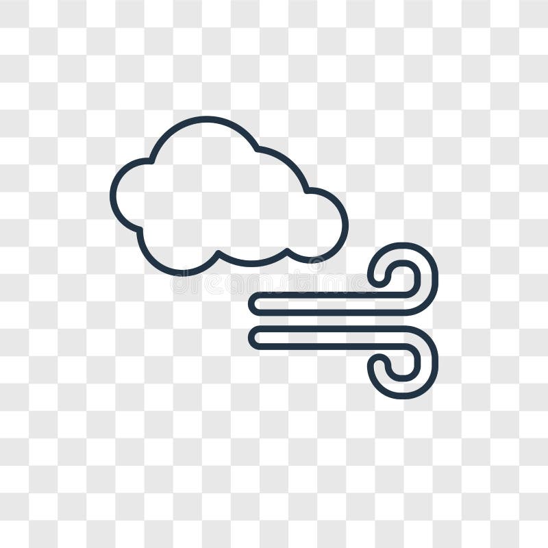 Wind Concept Vector Linear Icon Isolated on Transparent Background ...