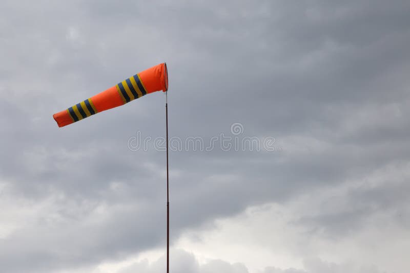 Wind Cone Against Cloudy Sky. Stock Photo - Image of indicator, blow ...