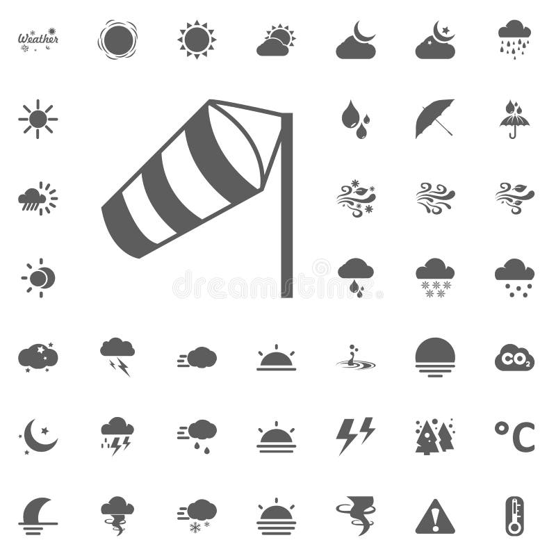 Wind Cone Icon. Weather Vector Icons Set Stock Illustration ...