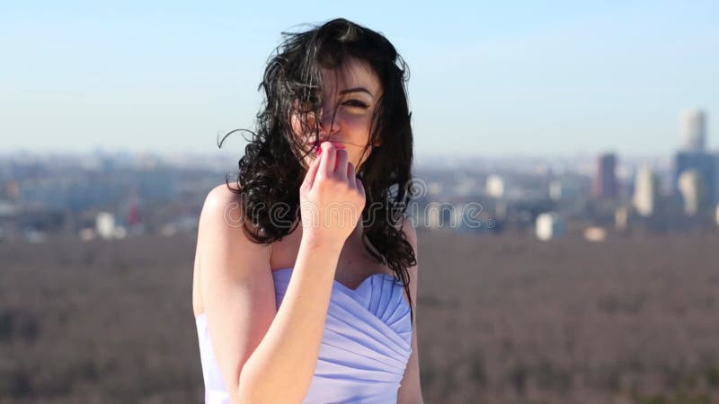Wind Confusing Black Hair Woman, and she Smiling Stock Video - Video of ... Wind Confusing Black Hair Woman, and she Smiling Stock Video - Video of ...
