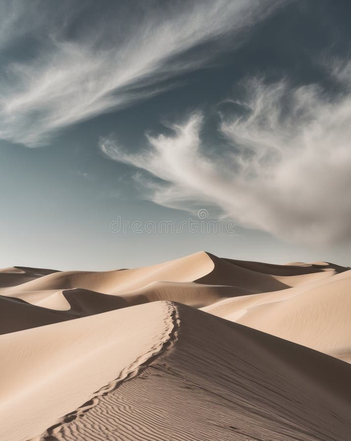 Wind Dance Strong Winds Shape the Landscape Sculpting Dunes and. Stock ...