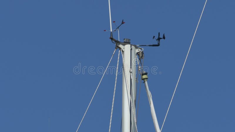 Wind Devices on Ship Mast stock video. Video of cable - 95711569
