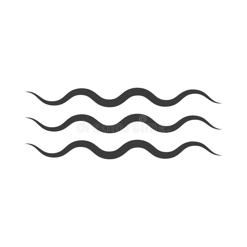 Wind Direction of Air Movement Sign, Black Curl Lines Silhouette Sign ...