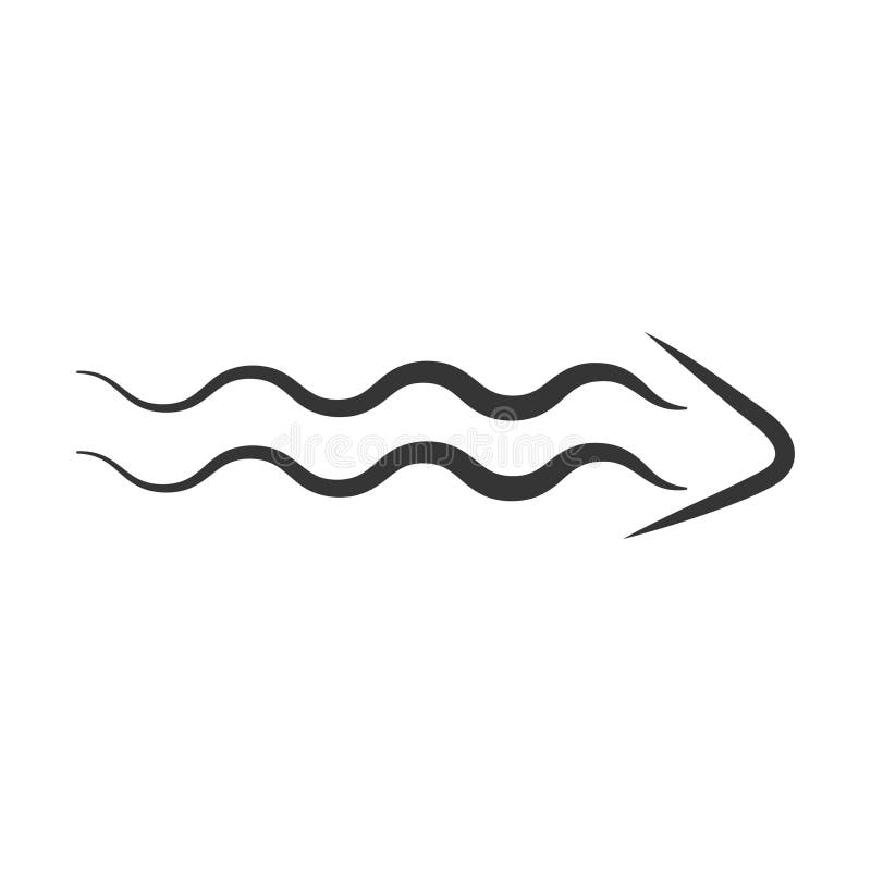 Wind Direction of Air Movement Sign, Black Curl Lines Silhouette Sign ...