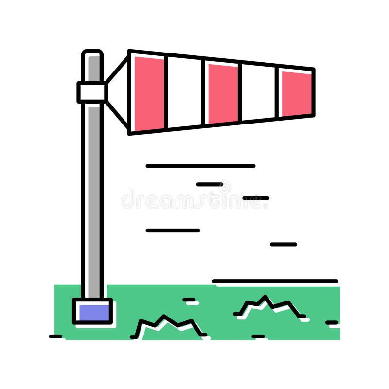 Wind Direction Color Icon Vector Illustration Stock Vector ...