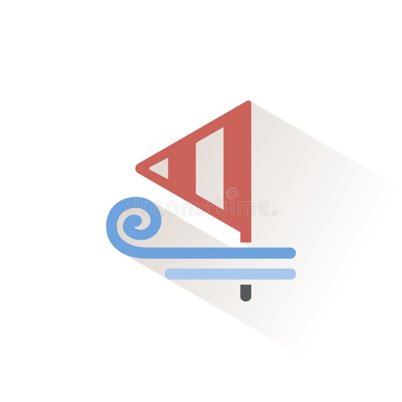 Wind Direction and Flag. Isolated Color Icon. Weather Vector ...