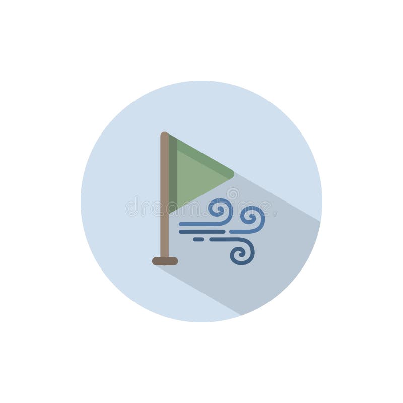 Wind Direction and Green Flag. Flat Icon on a Circle. Weather Vector ...
