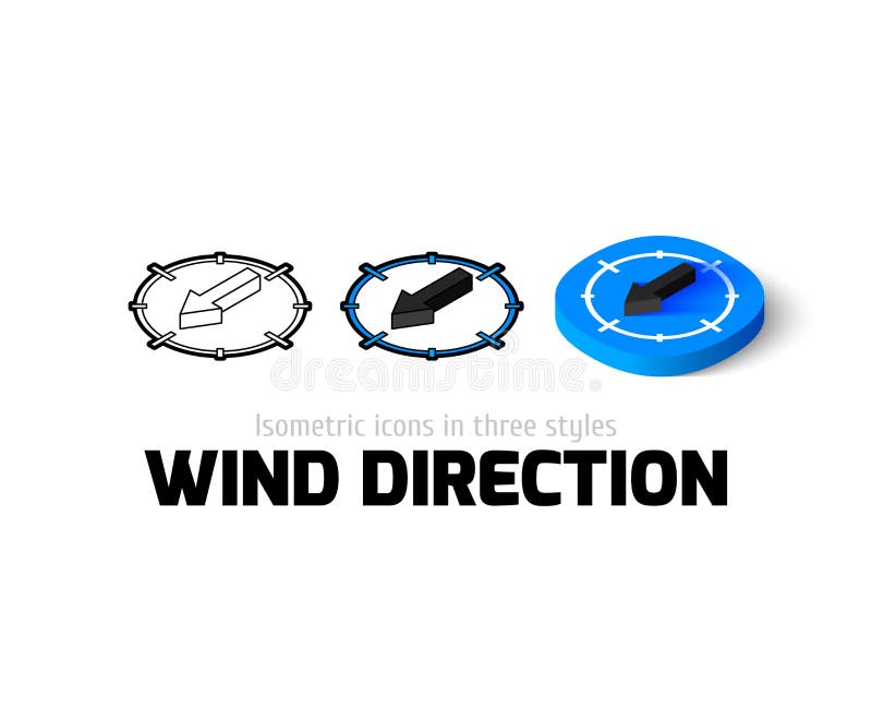 Wind Direction Icon in Different Style Stock Vector - Illustration of ...