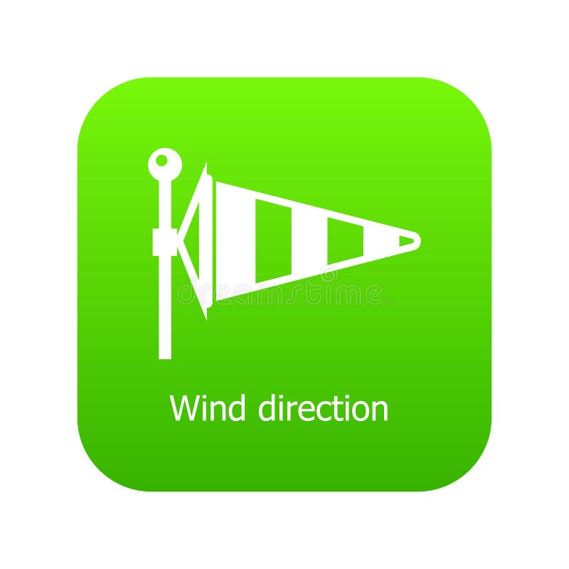 Wind Direction Icon Green Vector Stock Vector - Illustration of nature ...