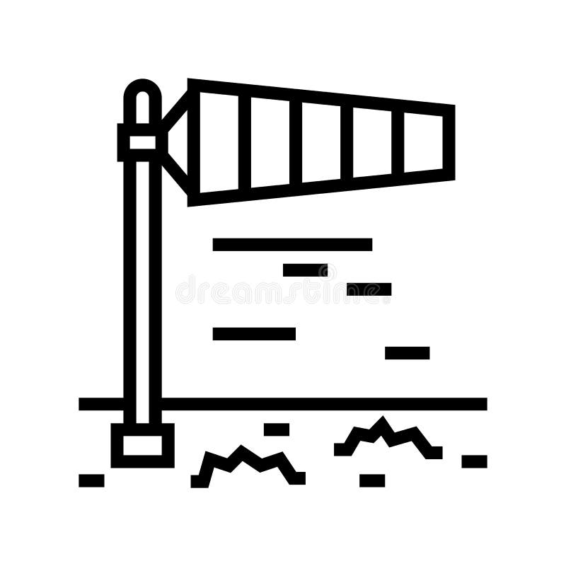 Wind Direction Line Icon Vector Illustration Stock Vector ...