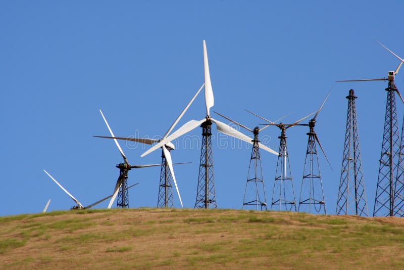 Wind-driven Generators & Cell Site Stock Image - Image of electric ...