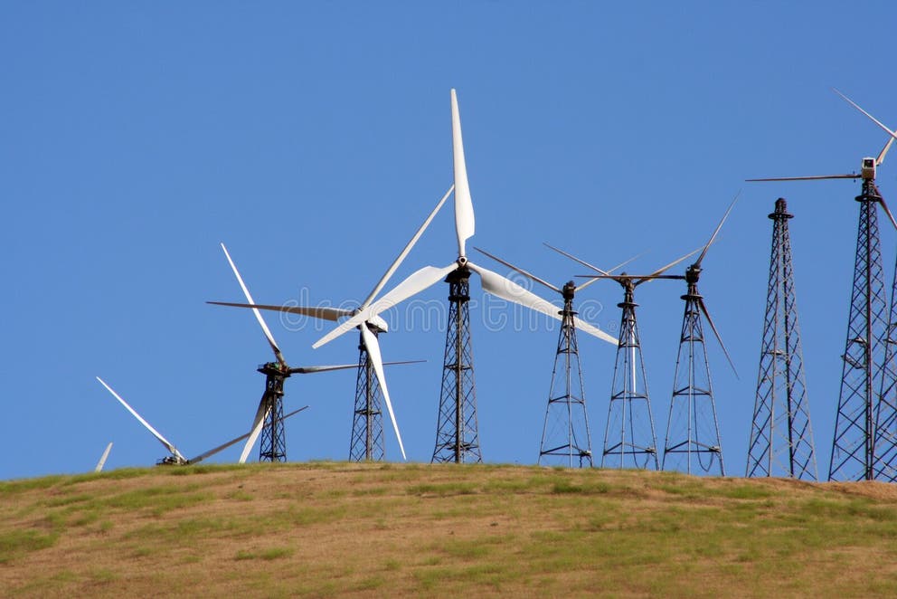 Wind-driven Generators & Cell Site Stock Image - Image of electric ...