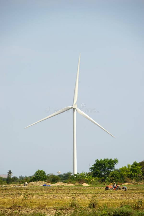 Wind driven power plants. stock photo. Image of morning - 150200340