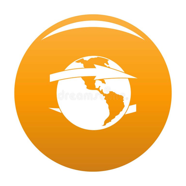 Wind on Earth Icon Vector Orange Stock Vector - Illustration of ...