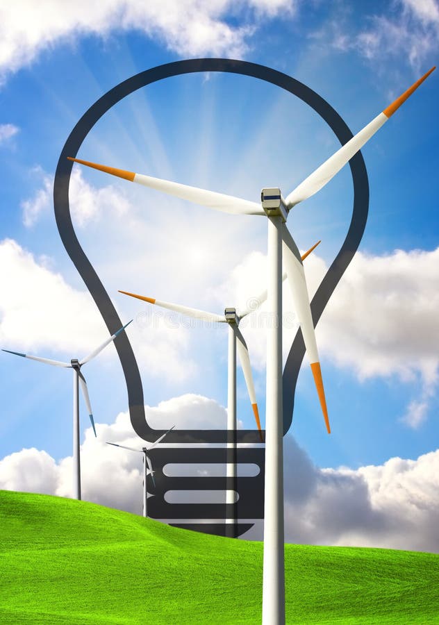 Wind energy concept stock illustration. Illustration of ecological ...
