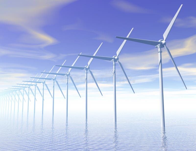 Wind energy stock illustration. Illustration of horizon - 34745568