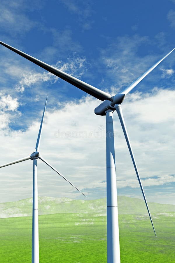 Wind energy power stock illustration. Illustration of natural - 17012814