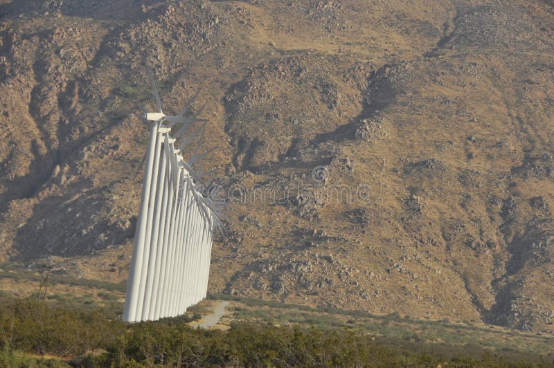 Wind Energy Farm in Desert stock photo. Image of motion - 9735908
