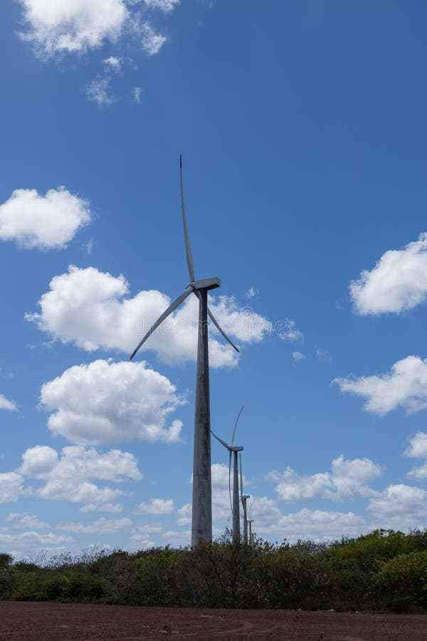 Wind Energy Generator. Large Propellers Spinning in the Wind To ...